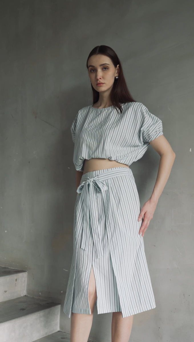 Striped Cotton Elastic Hem Top – What To Wear