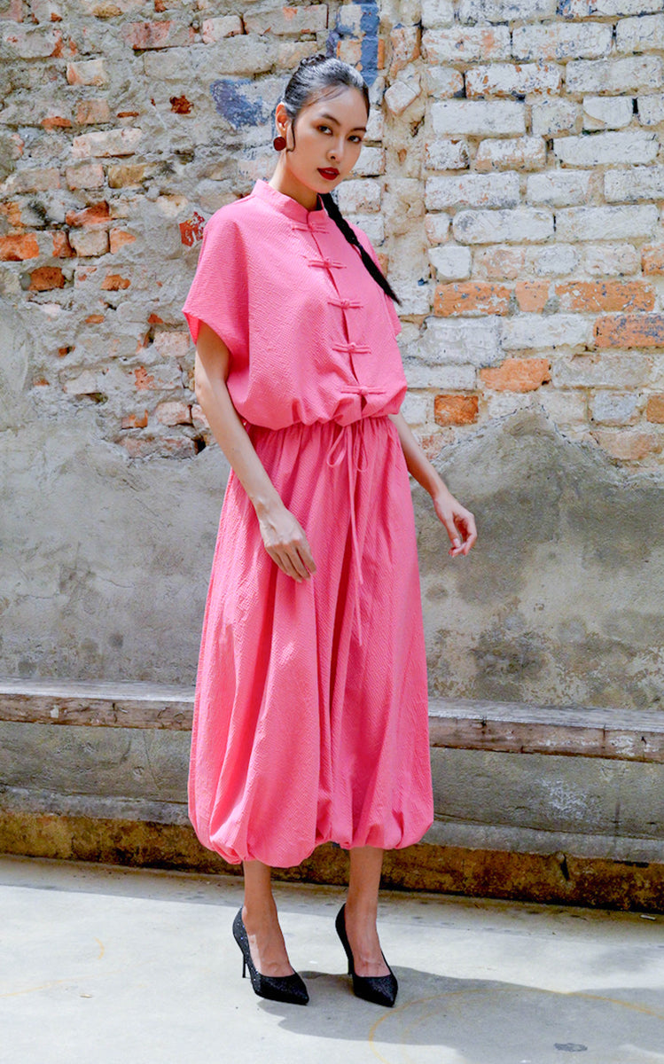 Textured Bubble Drawstring Boxy Top CNY – What To Wear
